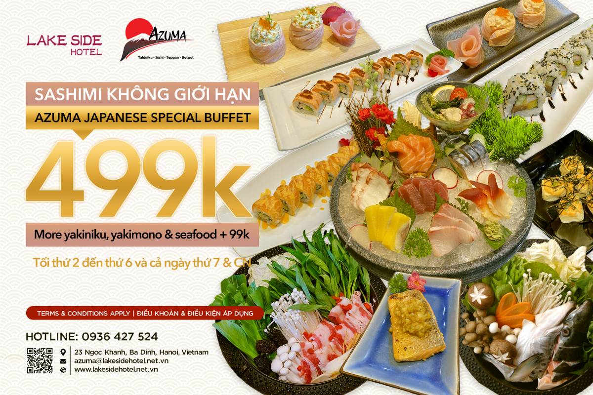 Azuma Japanese Restaurant - Buffet Menu Hanoi Hotel - Lake Side hotel